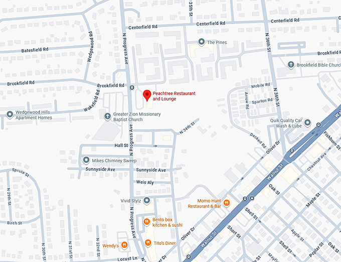 16. peachtree restaurant and lounge map