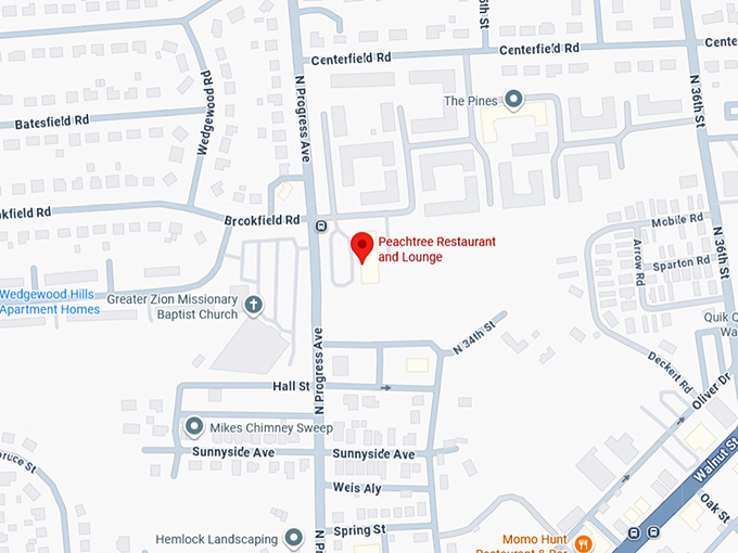 16. peachtree restaurant and lounge map