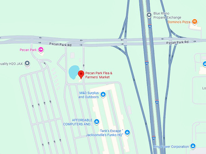 16. pecan park flea & farmers' market map