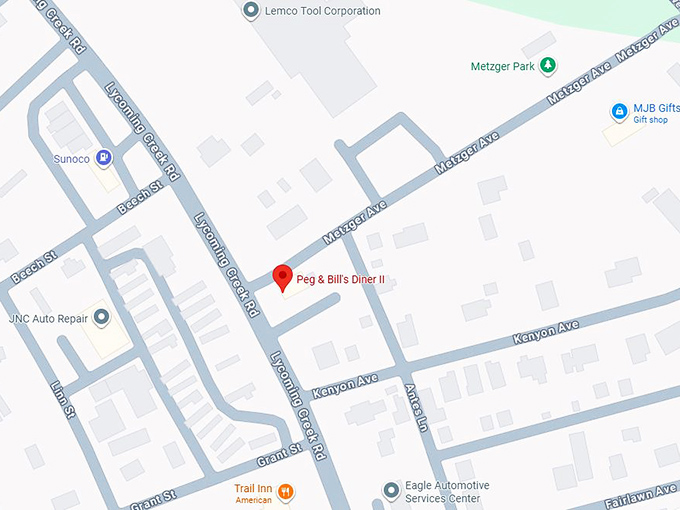16. peg & bill&rsquo;s diner ii map