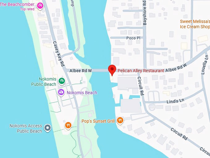 16. pelican alley restaurant map