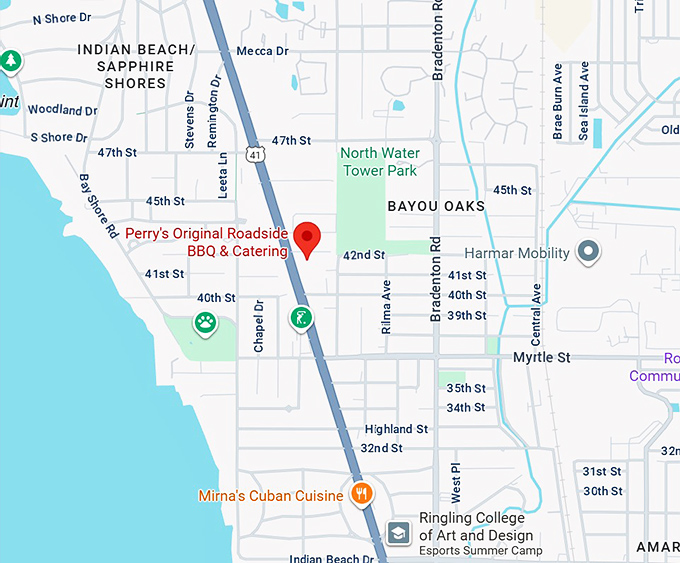 16. perry's original roadside bbq & catering map