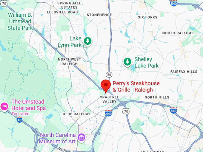 16. perry's steakhouse & grille raleigh map
