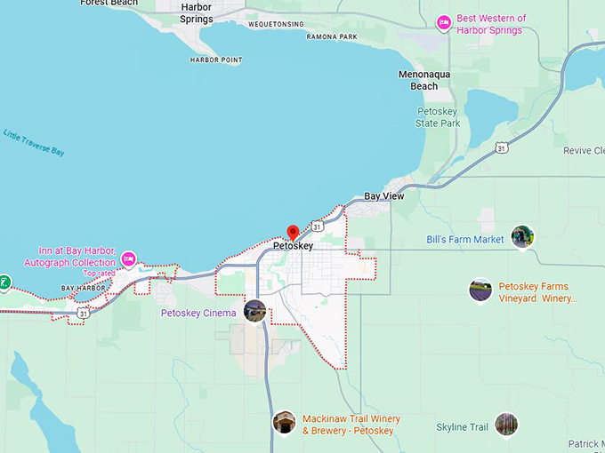 16. petoskey mi map