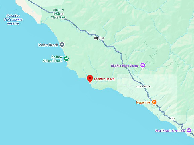 16. pfeiffer beach map