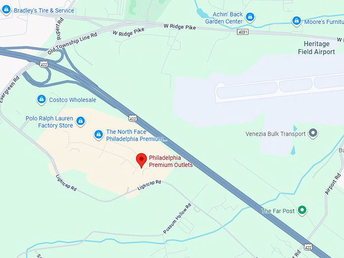 16. philadelphia premium outlets map