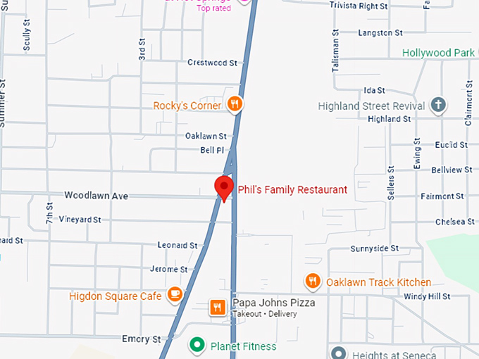 phil&rsquo;s family restaurant map