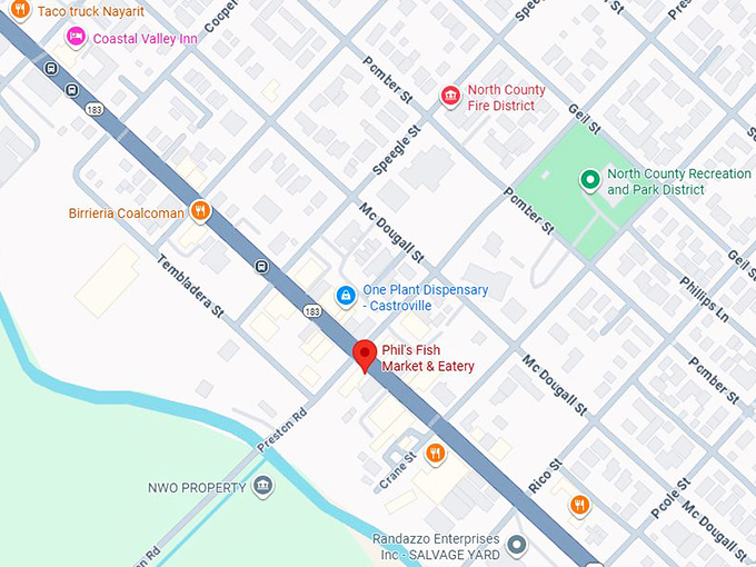 phil&rsquo;s fish market & eatery map