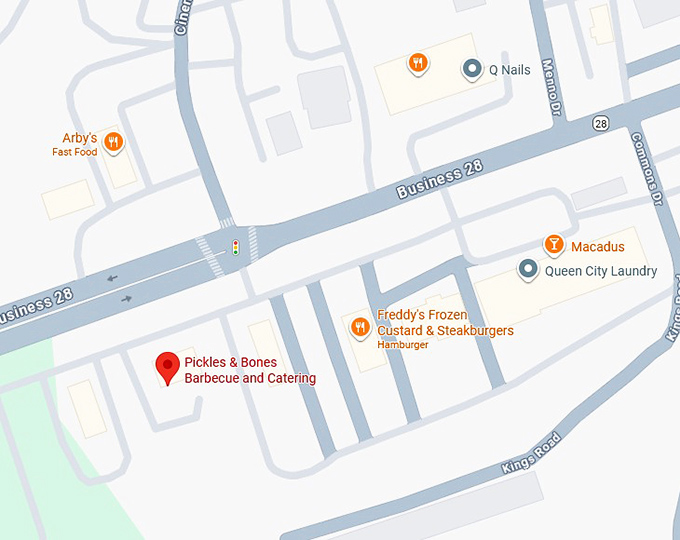 16. pickles & bones barbecue and catering map