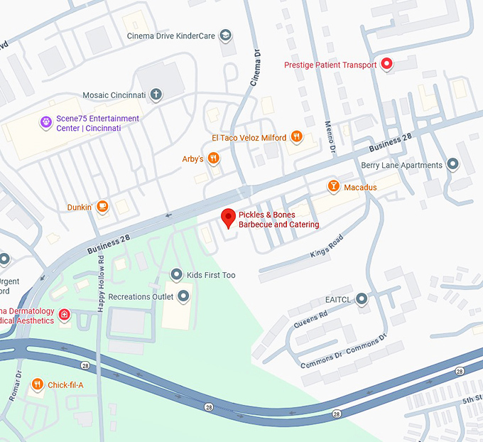 16. pickles & bones barbecue and catering map