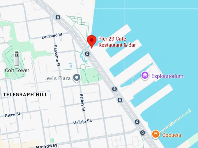 16. pier 23 cafe restaurant & bar map