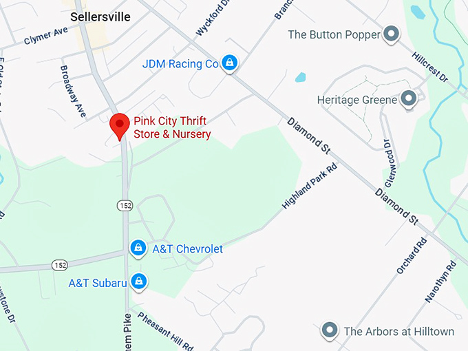 16. pink city thrift store & nursery map