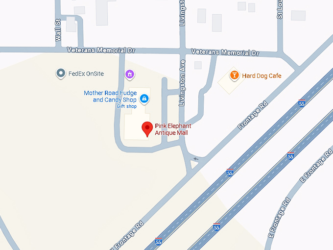 16. pink elephant antique mall map