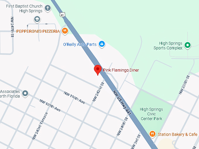 pink flamingo diner map