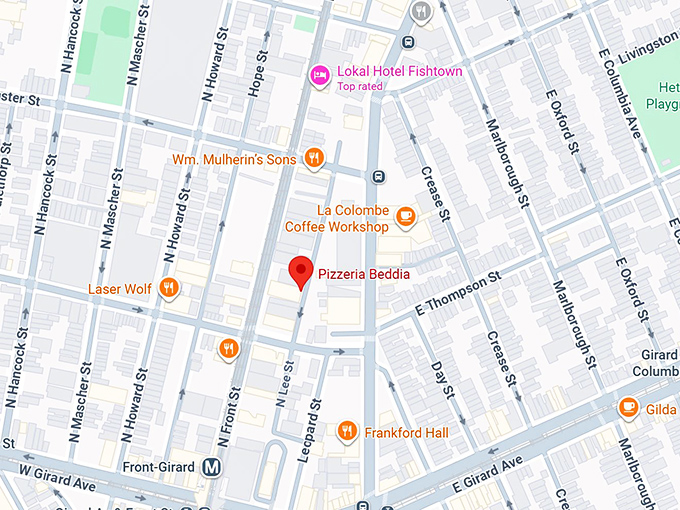 16. pizzeria beddia map