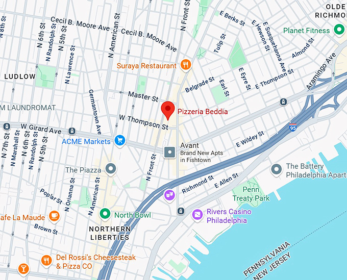 16. pizzeria beddia map