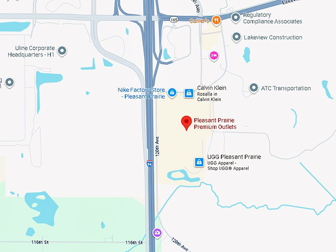 16. pleasant prairie premium outlets map