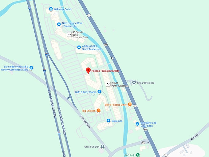 16. pocono premium outlets map