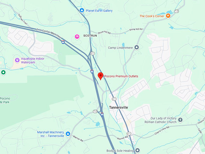 16. pocono premium outlets map
