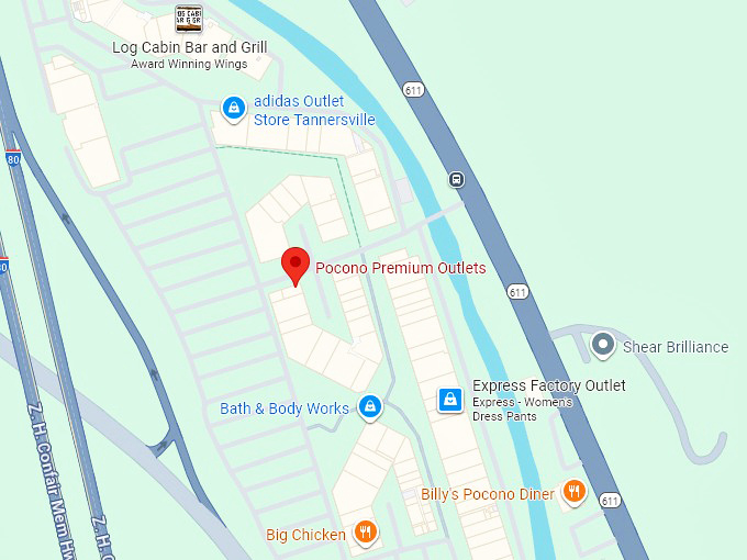 16. pocono premium outlets map