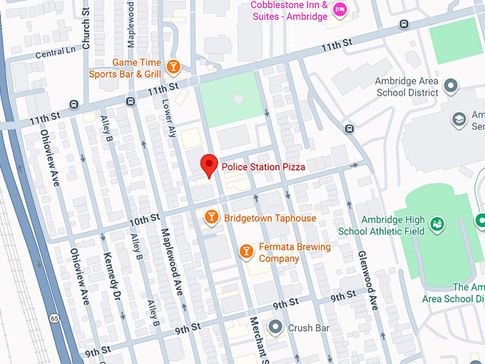 16. police station pizza map