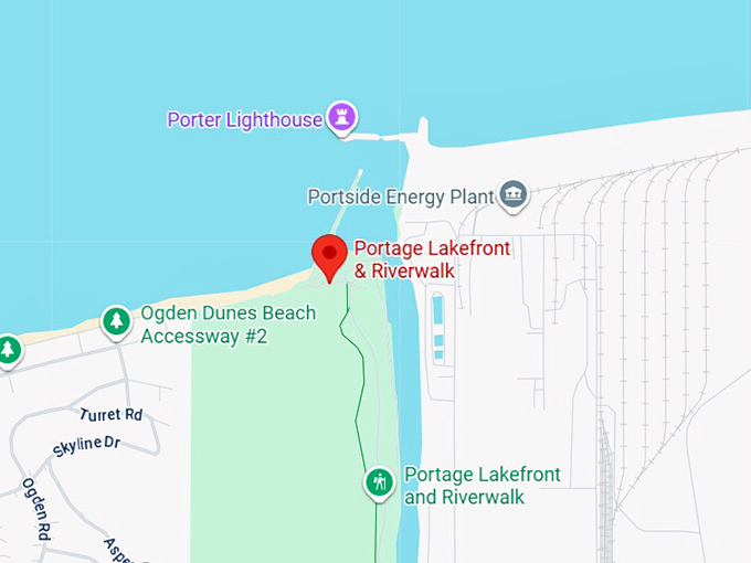 16. portage lakefront & riverwalk beach map