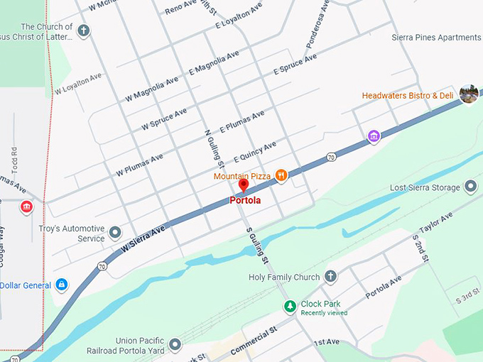 16. portola (plumas county) ca map