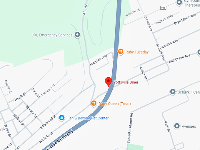 16. pottsville diner map