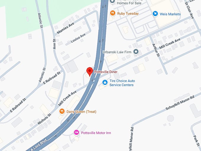 pottsville diner map