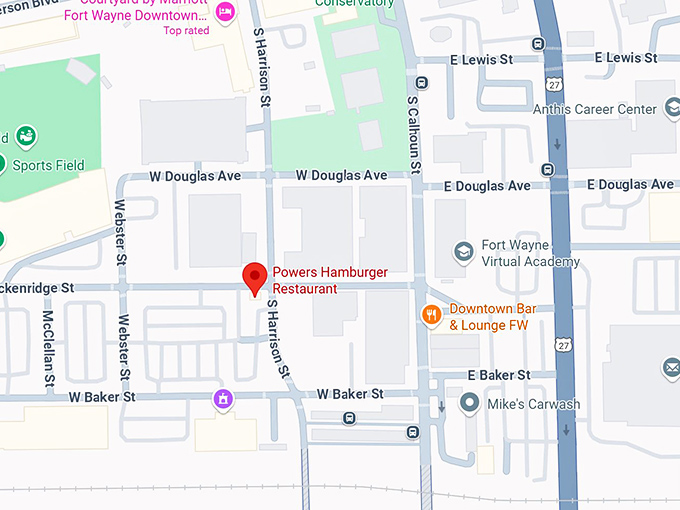 16. powers hamburger restaurant map