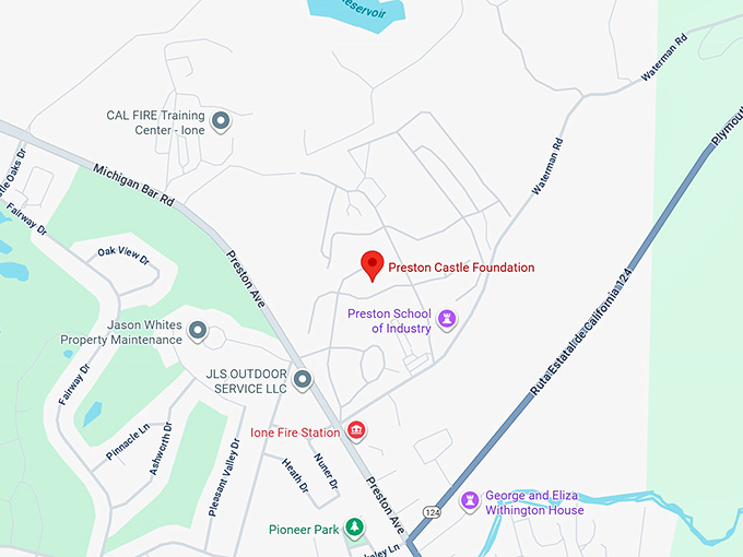 16. preston castle foundation (900 palm dr) map