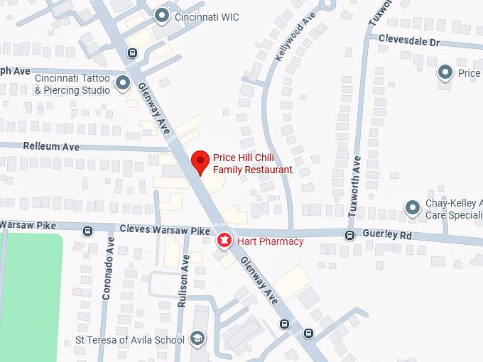 16. price hill chili family restaurant map