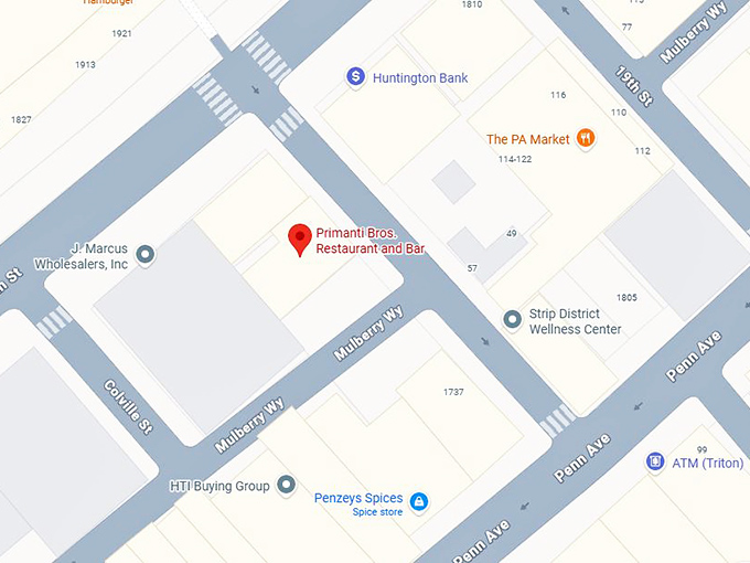 16. primanti bros. restaurant and bar map