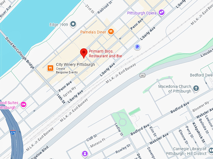 16. primanti bros. restaurant and bar map