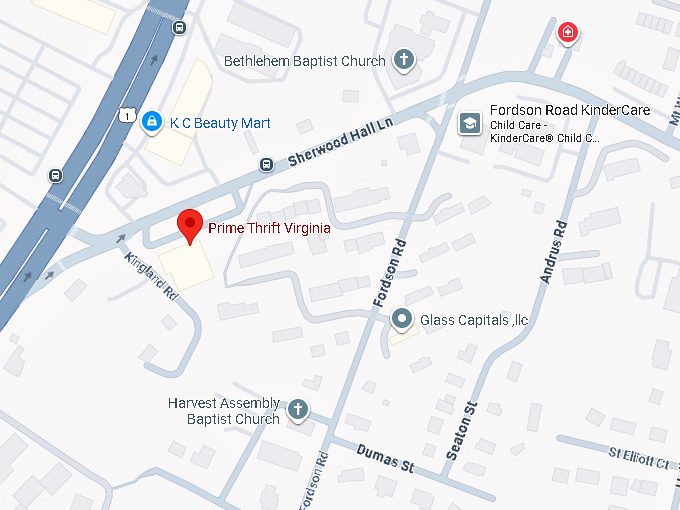 prime thrift virginia map