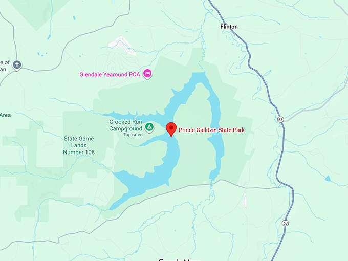 16. prince gallitzin state park map