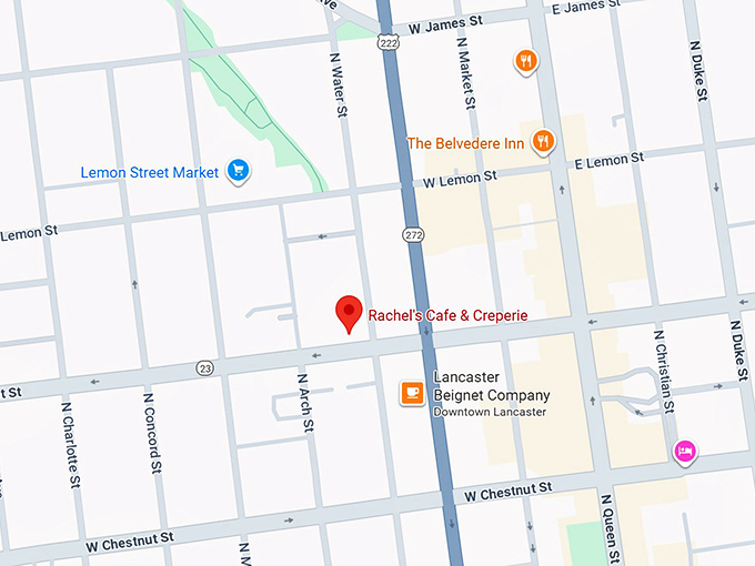 16. rachel's cafe & creperie map