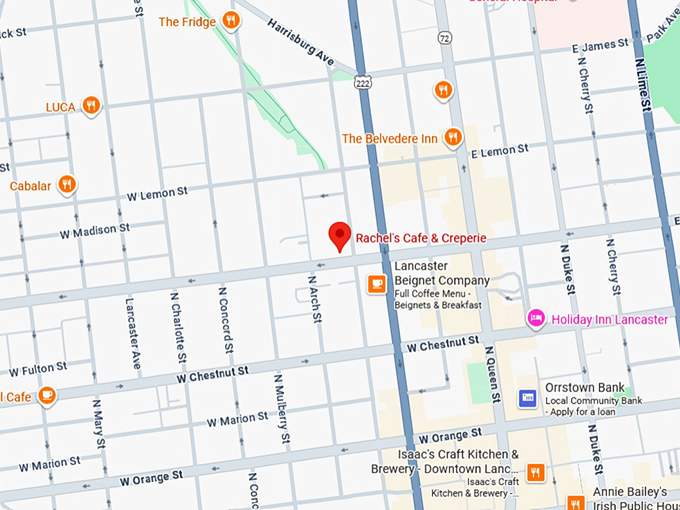 16. rachel's cafe & creperie map