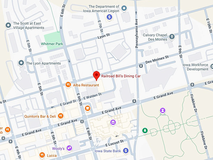 16. railroad bill's dining car map