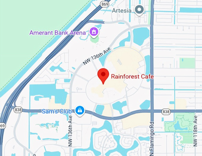 16. rainforest cafe map