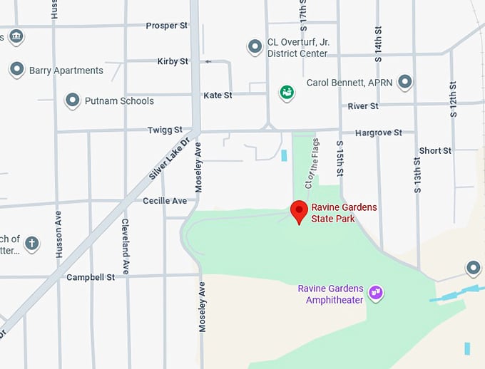16. ravine gardens state park map