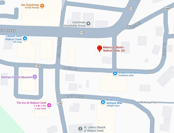 16. rebecca's bistro walnut creek, oh map