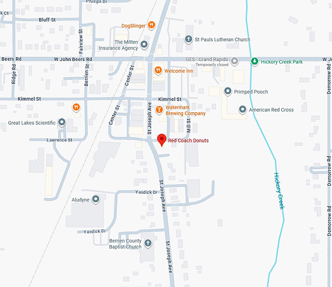 16. red coach donuts map