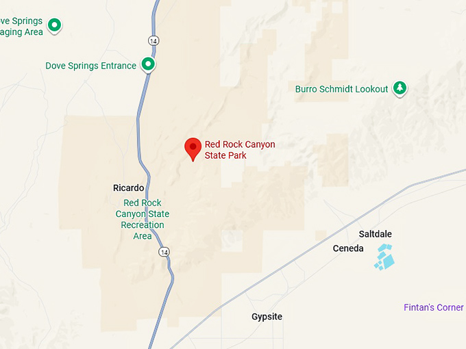 16. red rock canyon state park map