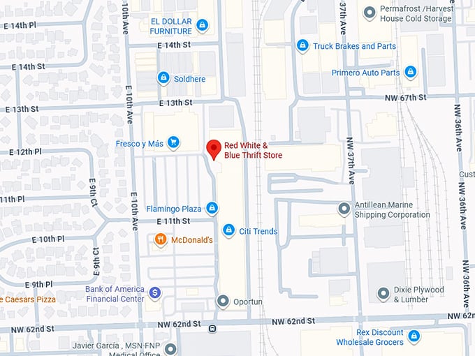 16. red white & blue thrift store map