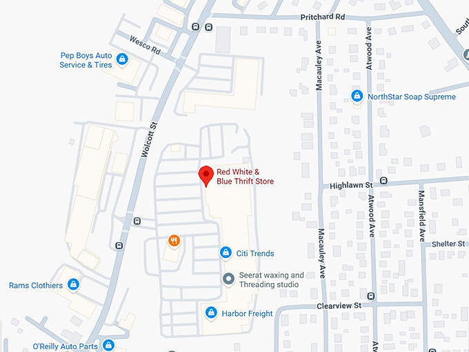 16. red white & blue thrift store map