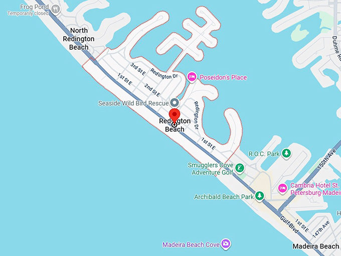 redington beach, fl map