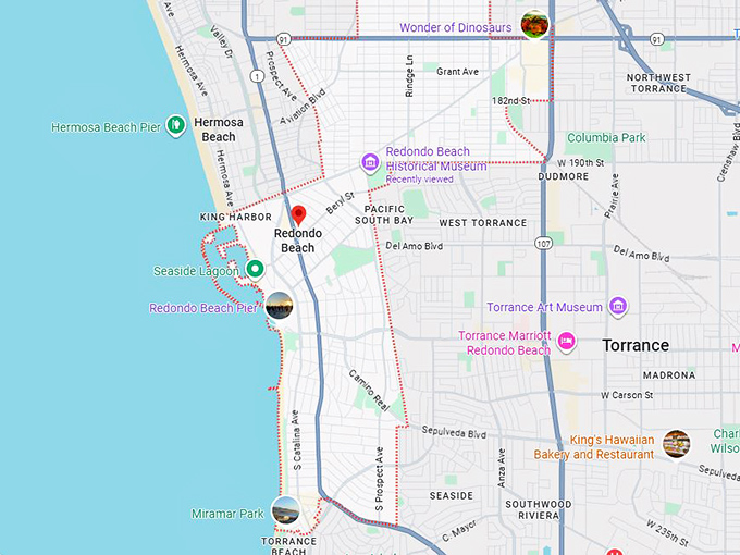 16. redondo beach ca map