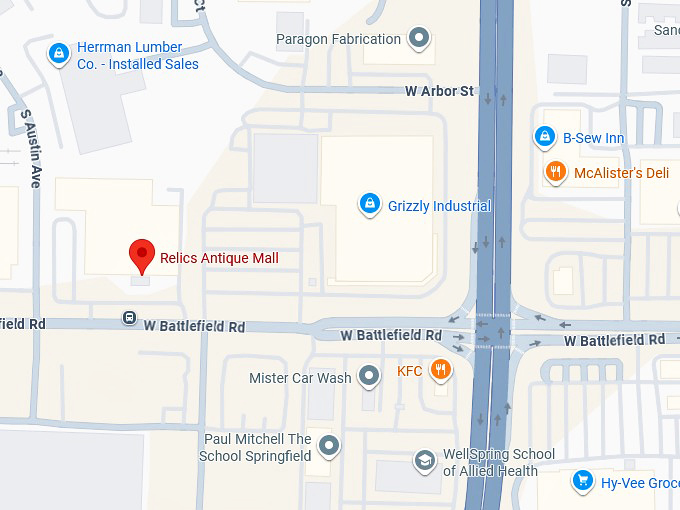 16. relics antique mall map