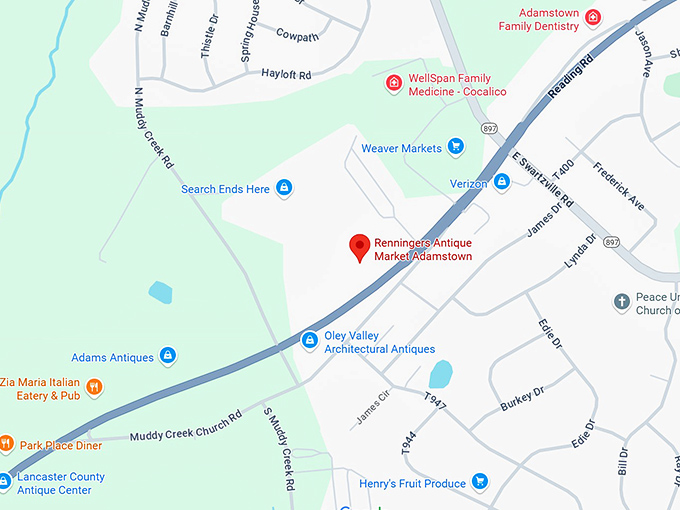16. renningers antique market adamstown map